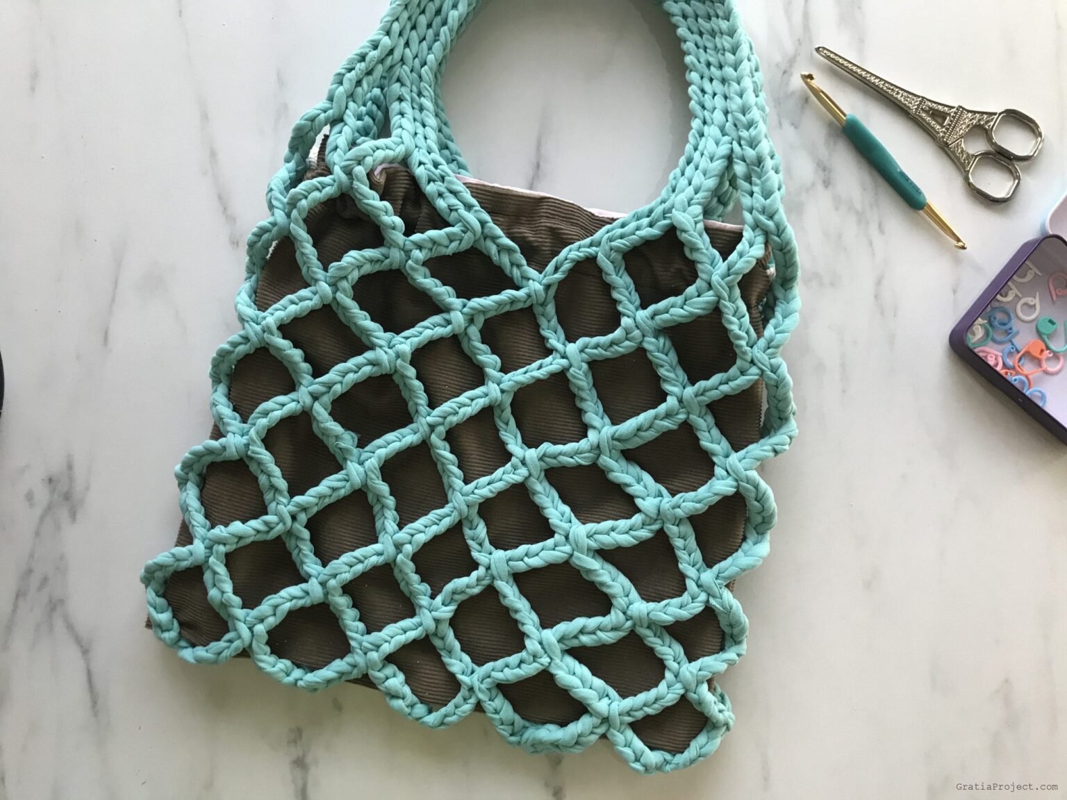 Crochet Net Bag (Mesh Bags) Tutorial – Gratia Project